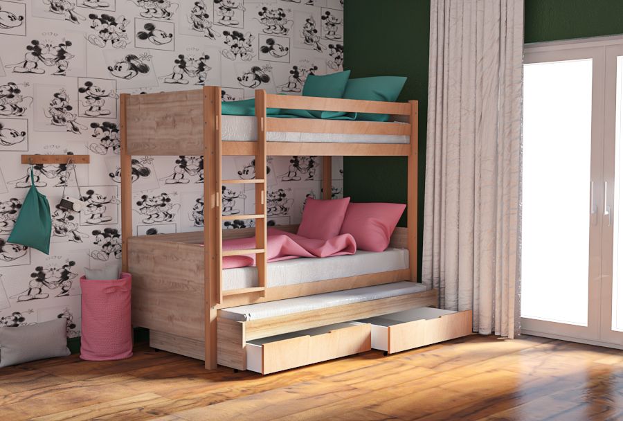 Παιδική κουκέτα φυσικό οξιά - ΑΡΧΟΝΤΙΔΗΣ DESIGN - ΕΠΙΠΛΑ